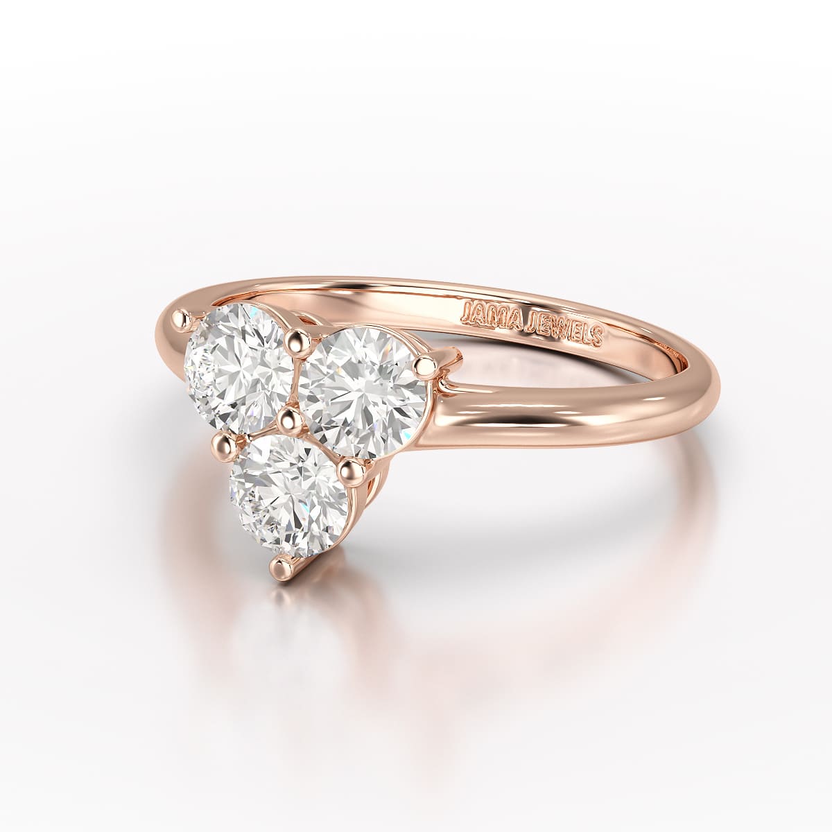 3 Stone Triangle Cut 1.03 CT Lab Diamond Engagement Ring – Jama Jewels B2B